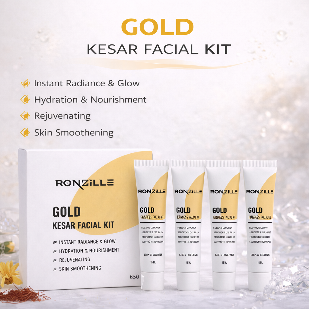 Ronzille Gold Kesar Facial Kit,Instant Radiance & Glow, Hydration & No